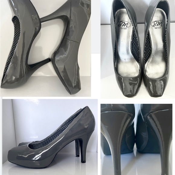 AM New York | Shoes | Sm New York Womens Dressy Pump Gray Shiny Paton ...